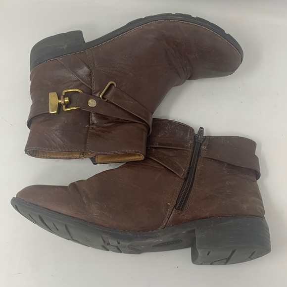 Sofft | Shoes | Eurosoft By Sofft Tiana Brown Moto Ankle Boots Gold ...